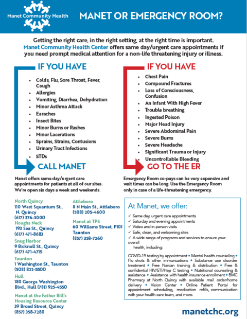 Programs and Services | Manet Community Health Center